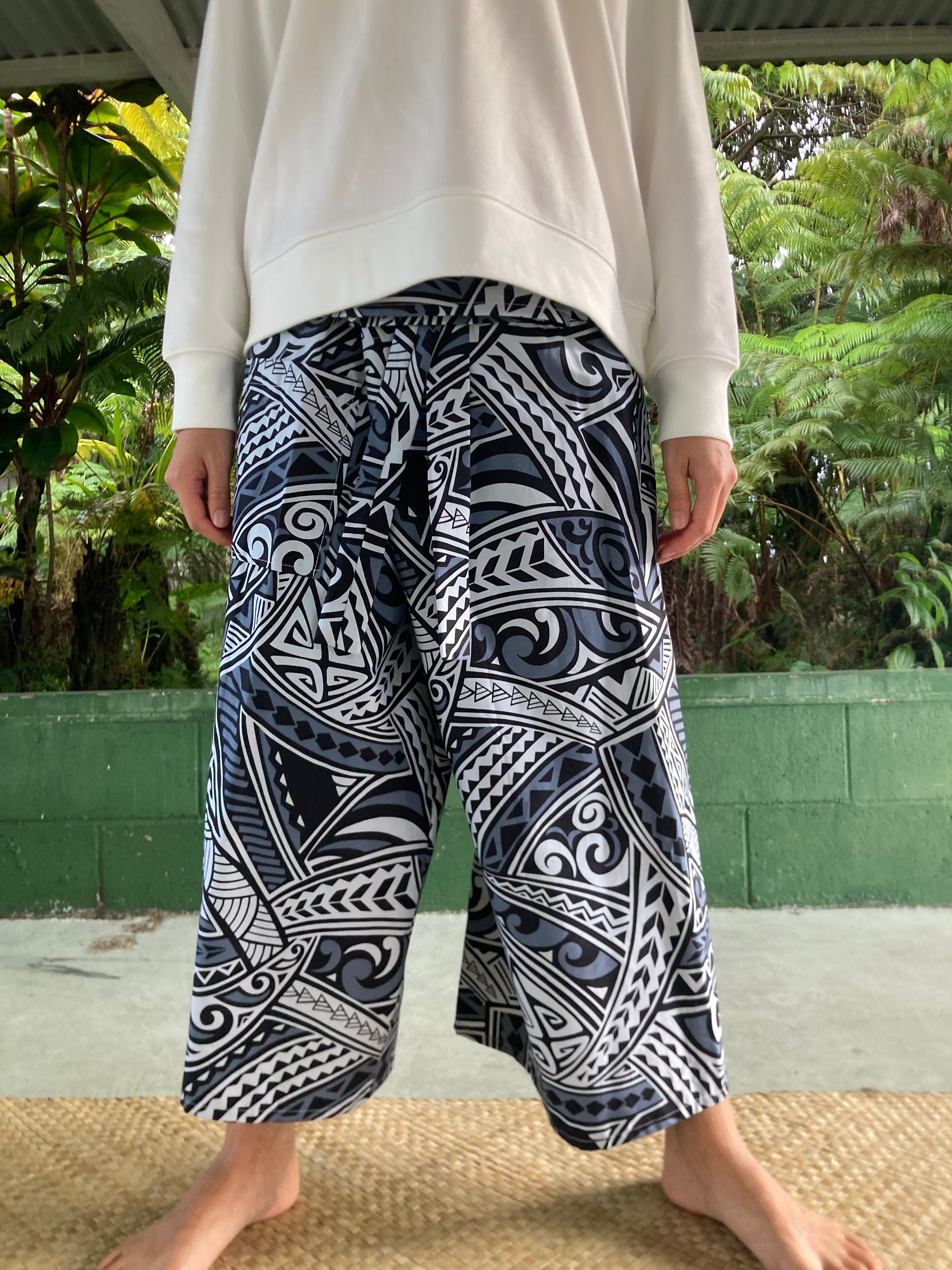 Hawaiian Pants・Teal Tapa /Cotton 100% – hawaiiyastore